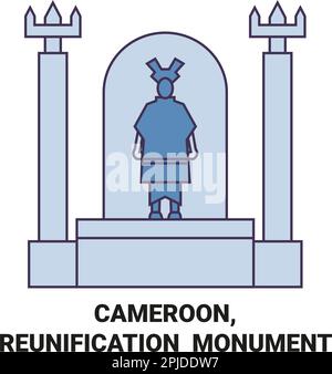 Cameroon, Reunification Monument travel landmark vector illustration ...