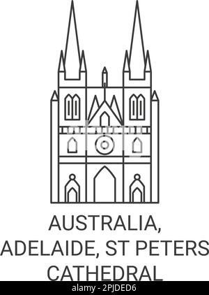Australia, Adelaide, St Peters Cathedral travel landmark vector ...