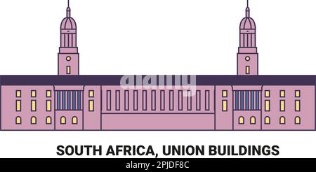 South Africa, Union Buildings, travel landmark vector illustration ...