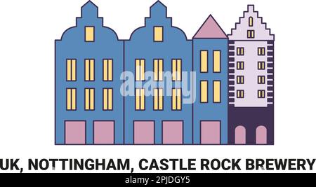 England, Nottingham, Castle Rock Brewery, travel landmark vector ...