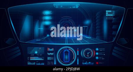Virtual car dashboard. HUD vehicle interface Stock Vector Image & Art ...