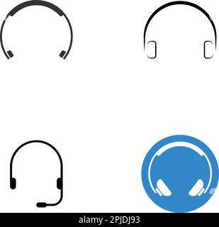headset logo icon vector template Stock Vector Image & Art - Alamy