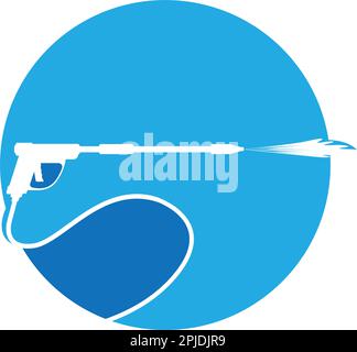 Pressure washing gun logo template. Cleaning vector design. Tools ...