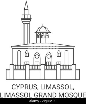 Cyprus, Limassol, Limassol Grand Mosque travel landmark vector ...