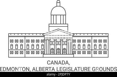 Canada, Edmonton, Alberta Legislature Grounds travel landmark vector ...