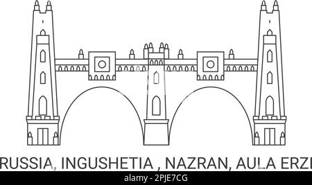 Russia, Ingushetia, Nazran travel landmark vector illustration Stock ...