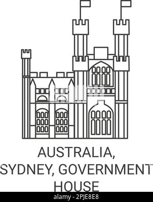 Australia, Sydney, Government House travel landmark vector illustration ...