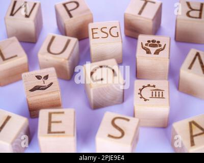 ESG symbols as a concept of corporate business management criteria ...