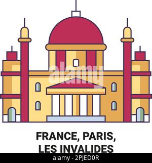 France, Paris, Les Invalides travel landmark vector illustration Stock ...