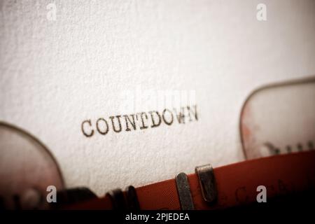countdown word written with a typewriter Stock Photo - Alamy