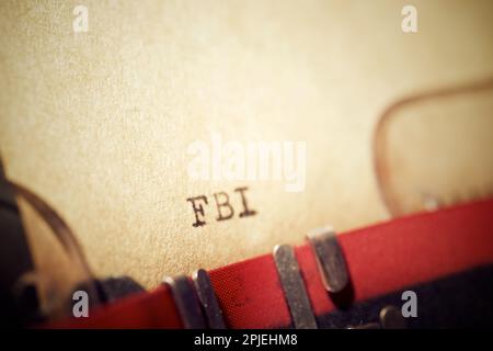 FBI word written with a typewriter Stock Photo - Alamy