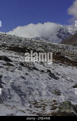 zero point, a popular tourist destination in north sikkim surrounded by ...