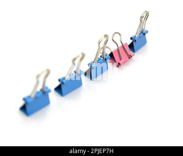 Colored binder clips isolated on white background Stock Photo - Alamy