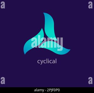Modern cyclic triangle logo. Unique design color transitions. Colorful ...