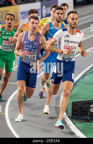 Azeddine Habz of France competing in the men’s 1500m final at the European Athletics ...