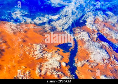 Nile River. Scenics of planet Earth seen from space. Digital ...