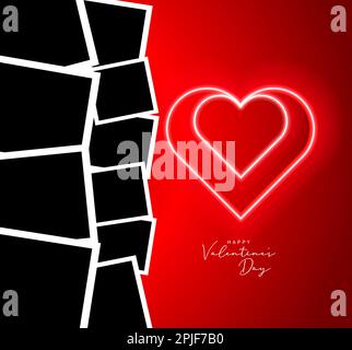 Modern valentines or wedding card template with heart made from ...