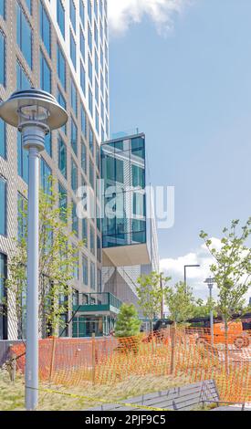 Eagle + West podium block is a two-story mirror Stock Photo - Alamy
