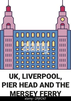 England, Liverpool, Pier Head travel landmark vector illustration Stock ...