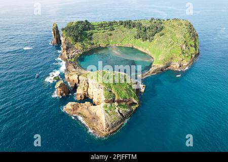 Vila Franca Islet, also known as the Princess Ring is a vegetated ...