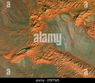 Satellite view of Libyan Desert, landscape and mountains. Dunes. Sahara ...