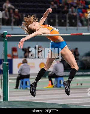 Britt Weerman of the Netherlands competing in the high jump women ...