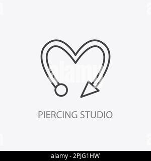 Piercing studio logo. Minimal jewelry pierce icon Stock Vector Image ...