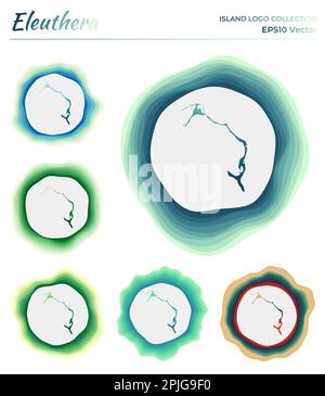 Bahamas logo collection. Colorful badge of the country. Layers around ...