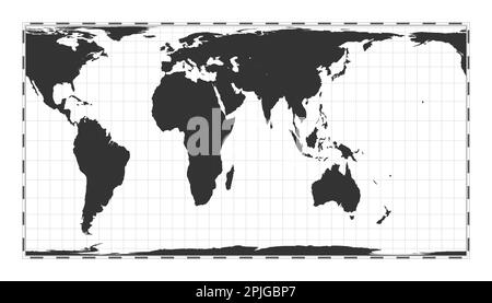 World Map. Cylindrical equal-area projection. Futuristic world ...
