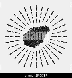Hainan vintage map. Grunge map of the island with distressed texture ...