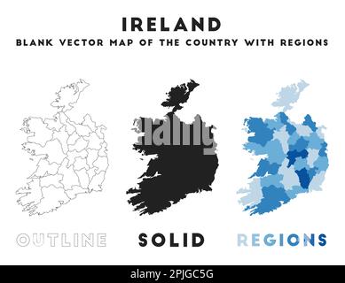 Map of Ireland. Solid black map vector illustration Stock Vector Image ...