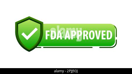 FDA approved gold badge with red ribbon, vector illustration Stock ...