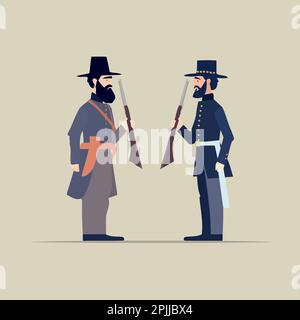 American civil war depicted by two men confronting each other Union vs ...