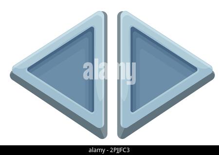 Medieval buttons, ui game menu elements, oblong banners and gold silver ...