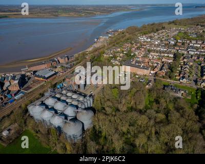 An aerial view of a factory in Mistley, Essex, UK Stock Photo - Alamy