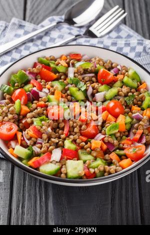 Spanish lentil stew served on table Stock Photo - Alamy