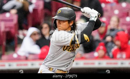 Pittsburgh Pirates' Ji Hwan Bae waits his turn in the batting cage ...