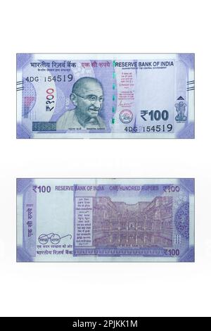 100 rupees note front and back Stock Photo - Alamy