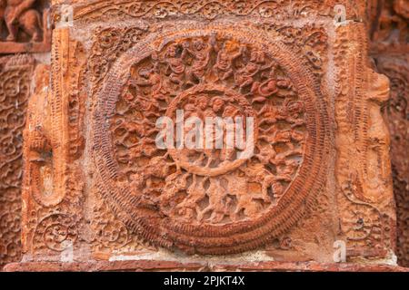 Depicting of Shri Krishna Leela on the Hangseswari temple, Red Brick ...