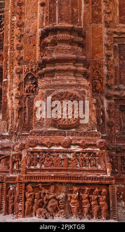 Depicting of Shri Krishna Leela on the Hangseswari temple, Red Brick ...