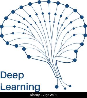 Artificial brain formed by neural network. AI, machine learning or deep learning illustration ...