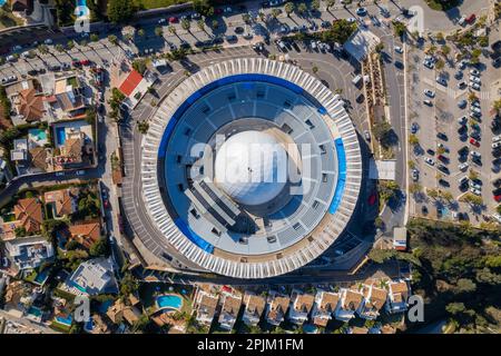 An aerial view of the Marbella Arena under the sunlight in Spain Stock ...