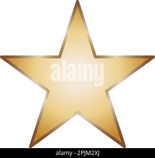 Simple five corners star. Yellow, golden color star shape. Award symbol ...