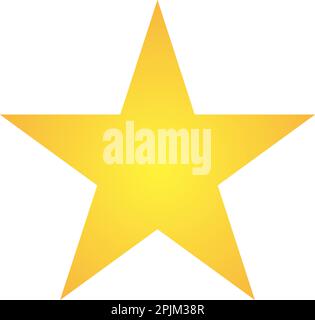 Simple five corners star. Yellow, golden color star shape. Award symbol ...