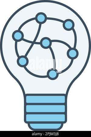 Lamp icon with artificial neural network inside Stock Vector Image & Art - Alamy