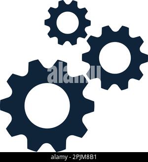Three cog wheels, gear icon. System settings, technical service design ...