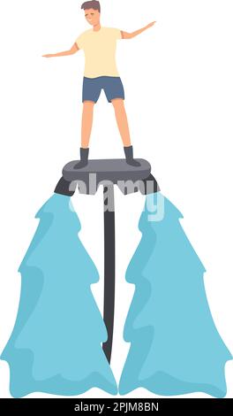Flyboarding icon cartoon vector. Water sea. Extreme action. Flyboarding ...