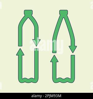 Plastic pet bottles form mobius loop or recycling symbol with arrows ...