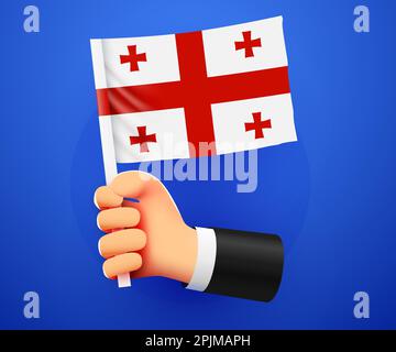 Georgia flag, vector illustration on a white background Stock Vector ...