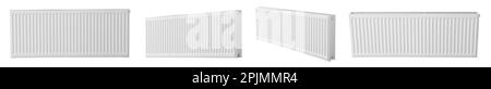Set with modern panel radiators on white background, banner design ...